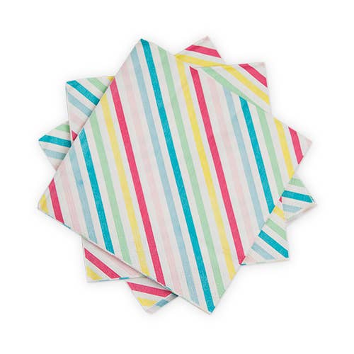 Multi Colored Striped Dinner Napkin – Merrymint Celebration Boutique ...